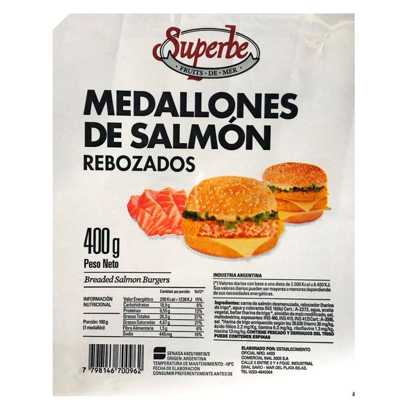 Medallon Rebozado Salmon Rosado Superbe X 400 Gr - Masonline - Más Online