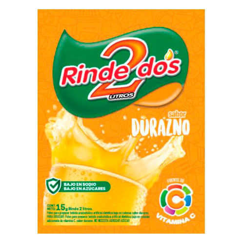 Jugo En Polvo Rinde 2 Sabor Durazno 13 G - Masonline - Más Online
