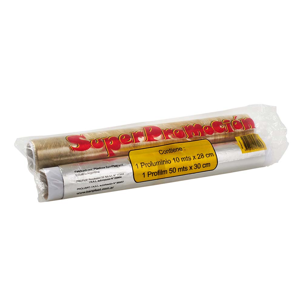 Rollo Film Adherente 50 Mt Más Rollo Aluminio Chico Profilm 10 Mt ...