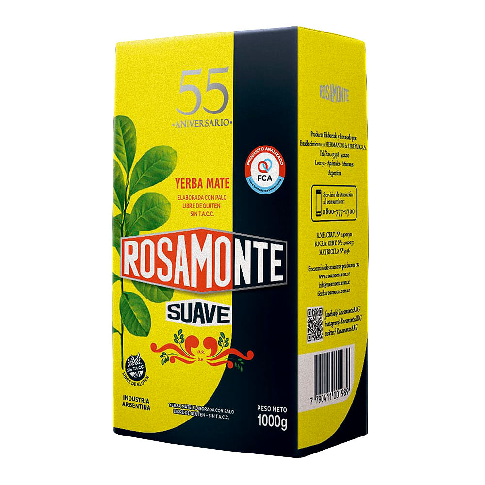 Yerba Mate Rosamonte Suave Edición 55 Aniversario 1kg - Masonline - Más ...