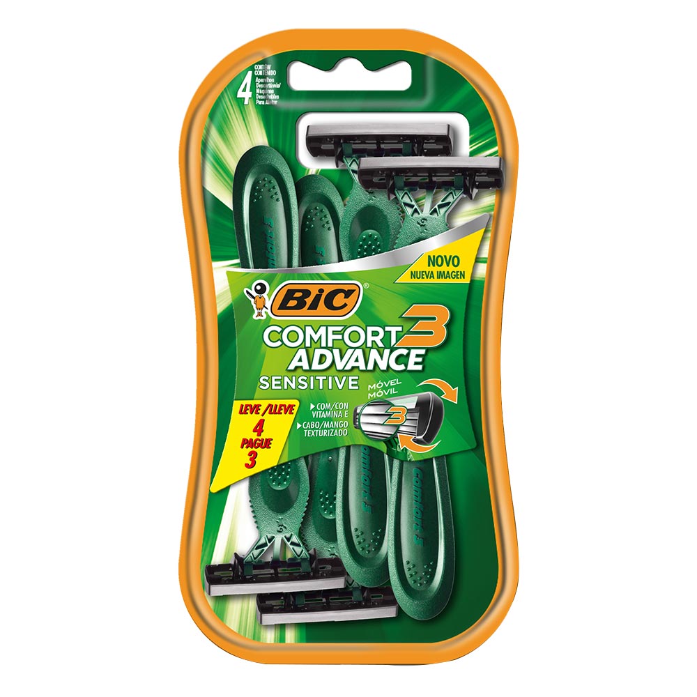 Maquina Afeitadora Bic Comfort Advance Action 4 U - Masonline - Más Online