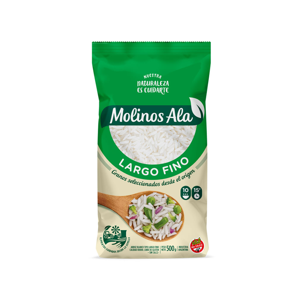Arroz Largo Fino Molinos Ala 500gr - Masonline - Más Online