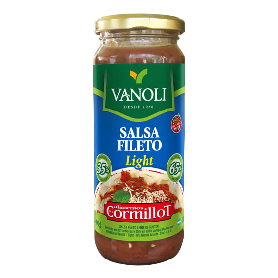 Salsa Filetto Light Cormillot En Frasco 340g - Masonline - Más Online