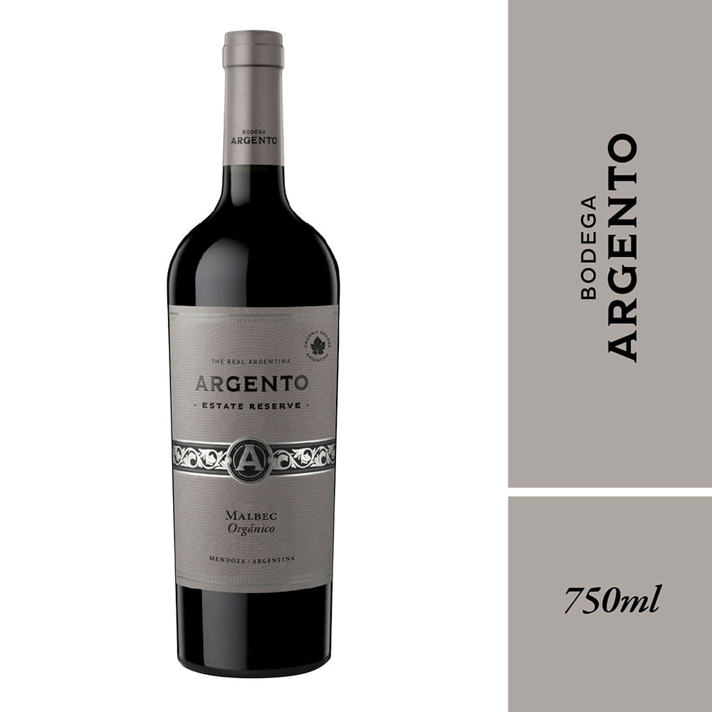 Vino Tinto Argento Malbec Orgánico 750ml - Masonline - Más Online