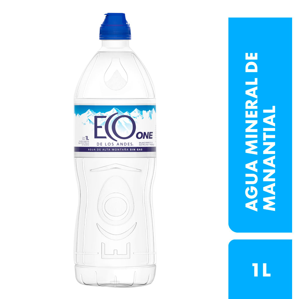 Agua Mineral De Manantial Con Pico Deportivo Eco De Los Andes 1 Lt ...