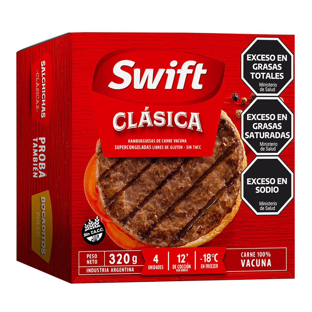 Hamburguesas Swift Clásicas 320g 4u - Masonline - Más Online