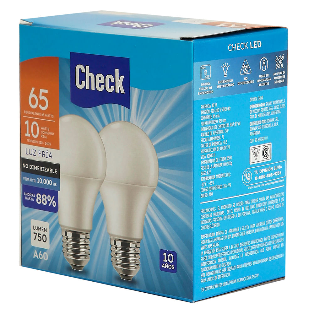 Lámpara Led Check 10 W - Masonline - Más Online