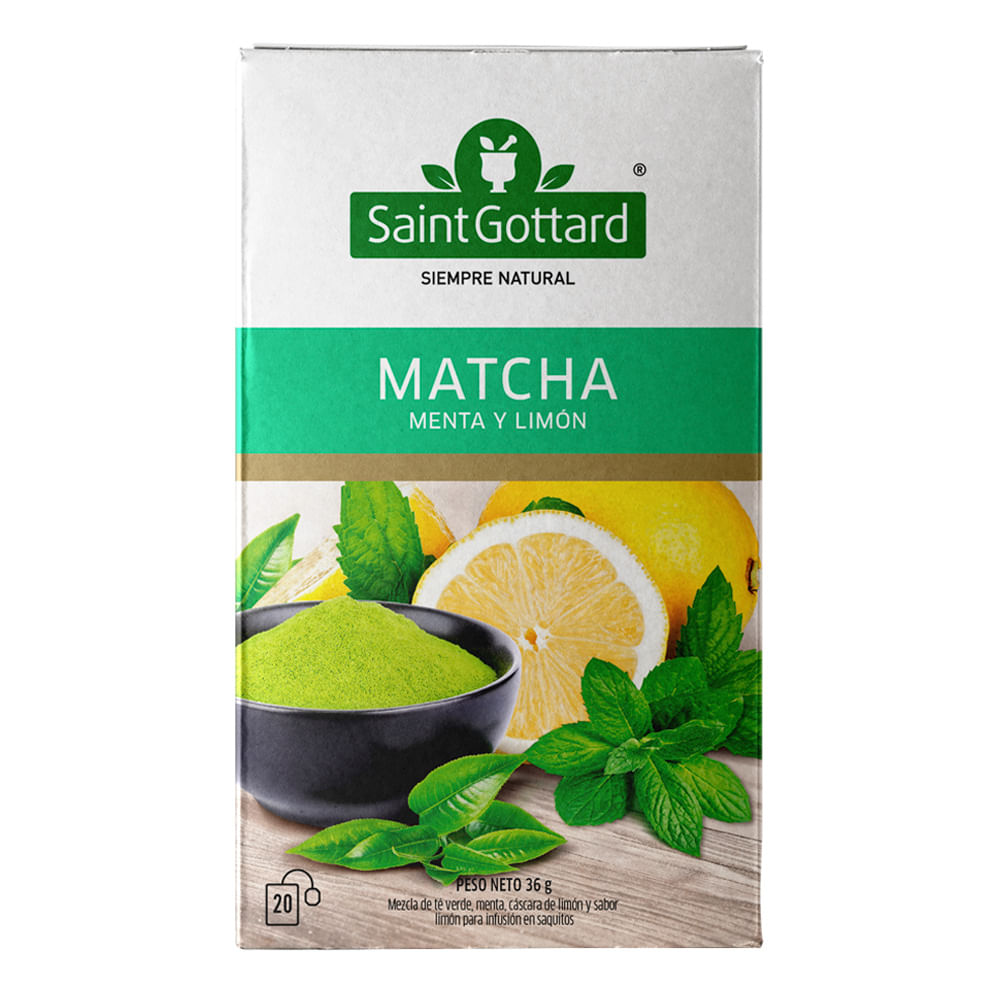 Té Matcha Menta Y Limón Saint Gottard 20un 36gr - Masonline - Más Online