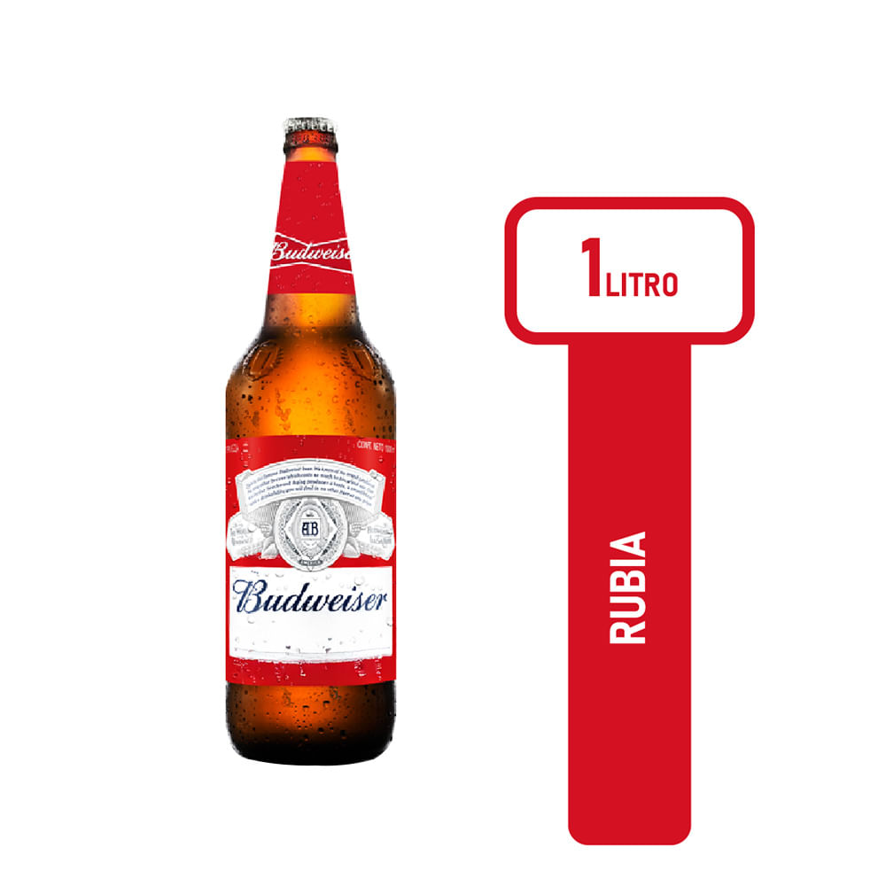 Cerveza Rubia Budweiser Retornable 1 L - Masonline - Más Online