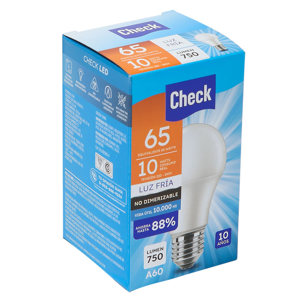 Lampara Led Check 10w Fria - Masonline - Más Online