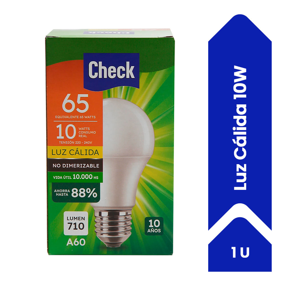 Lampara Led Check 10w Calida - Masonline - Más Online