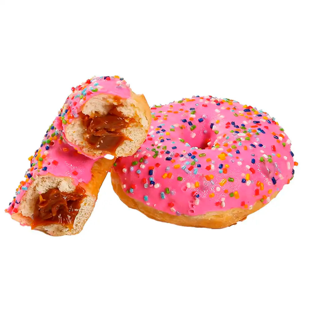 Donas Rellenas Bañadas Con Granas Rosas 4 U - Masonline - Más Online