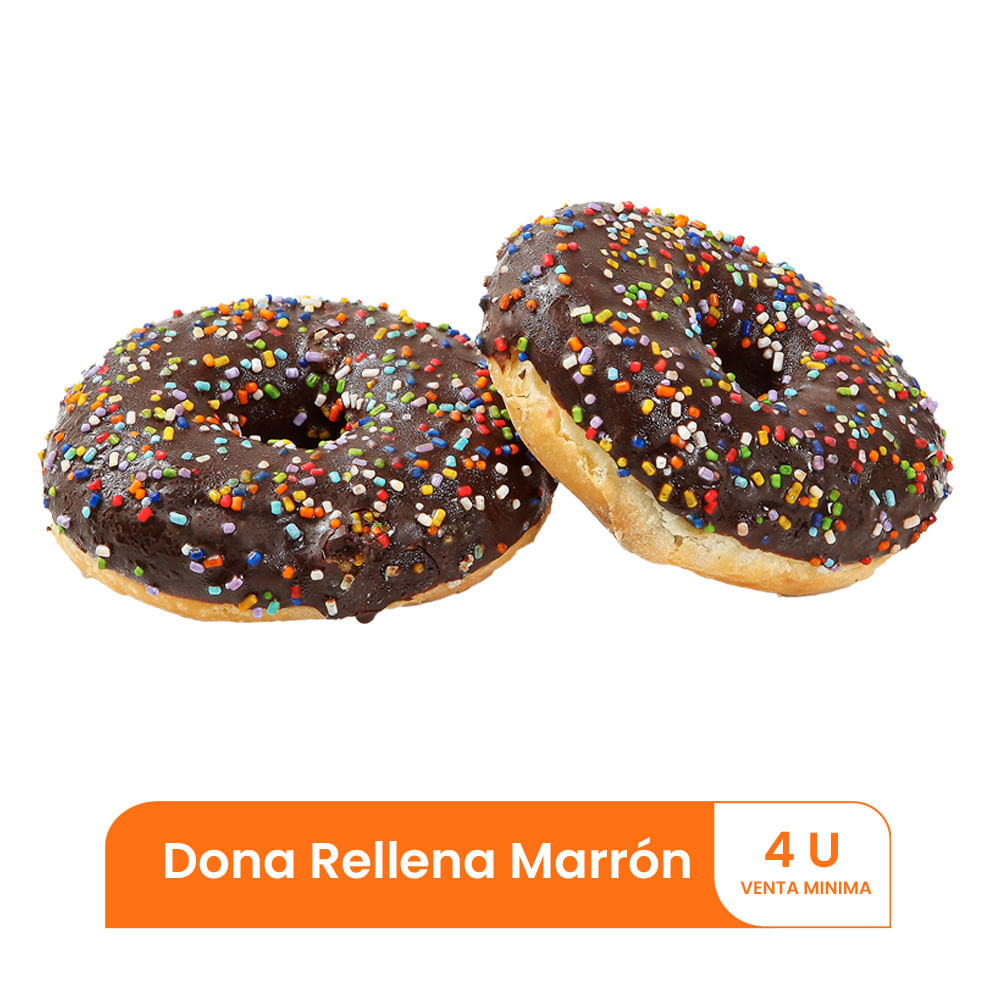 Donas Rellenas Bañadas Con Granas Marrones 4 U - Masonline - Más Online