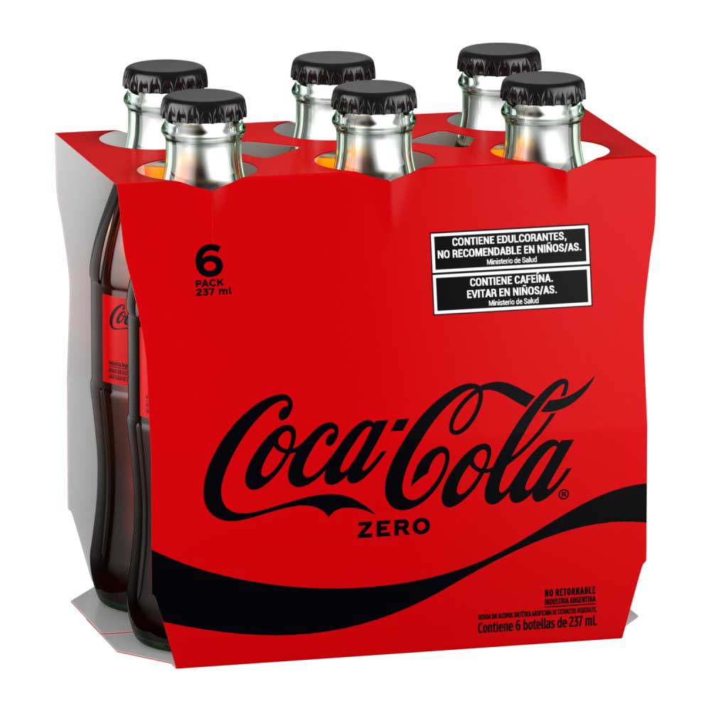 Gaseosa Cola Coca Cola Zero Original 237 Cc 6 U - Masonline - Más Online